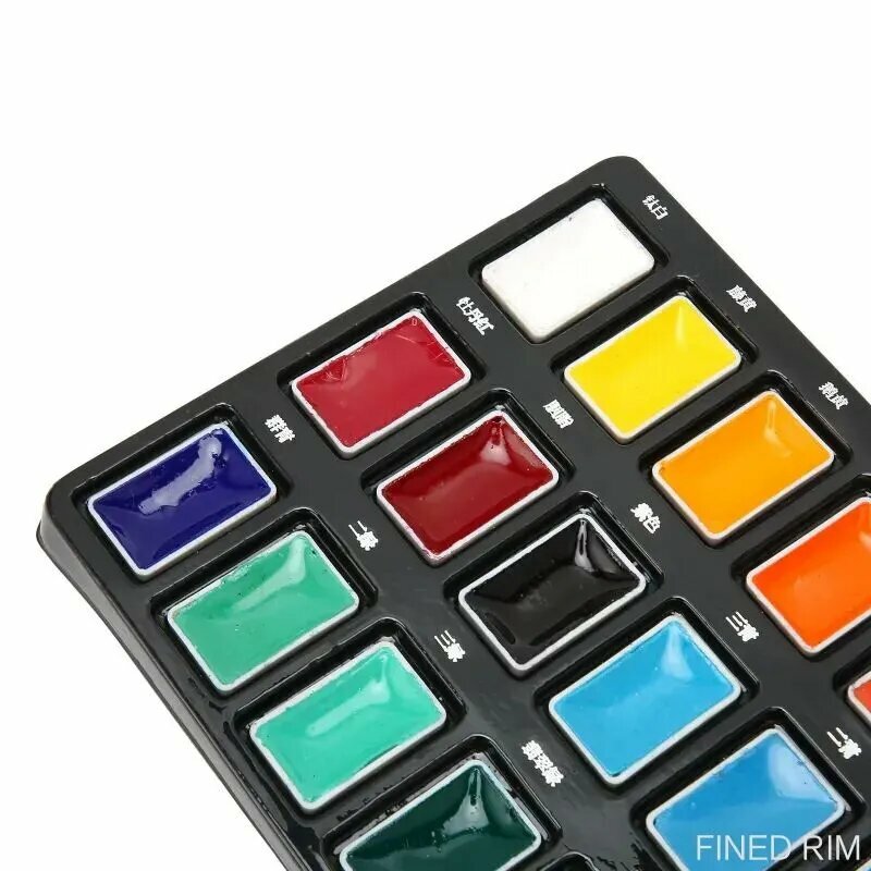 24 шт, пигмент для китайской живописи, разные цвета, быстросохнущая акварельная краска высокой насыщенности для детей, студентов, начинающих