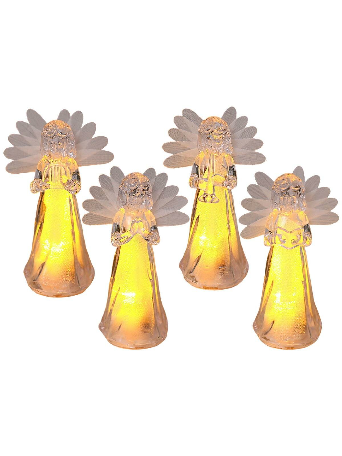 4шт Статуэток Ангела, Красочный подарок для духовного стола со светодиодной подсветкой