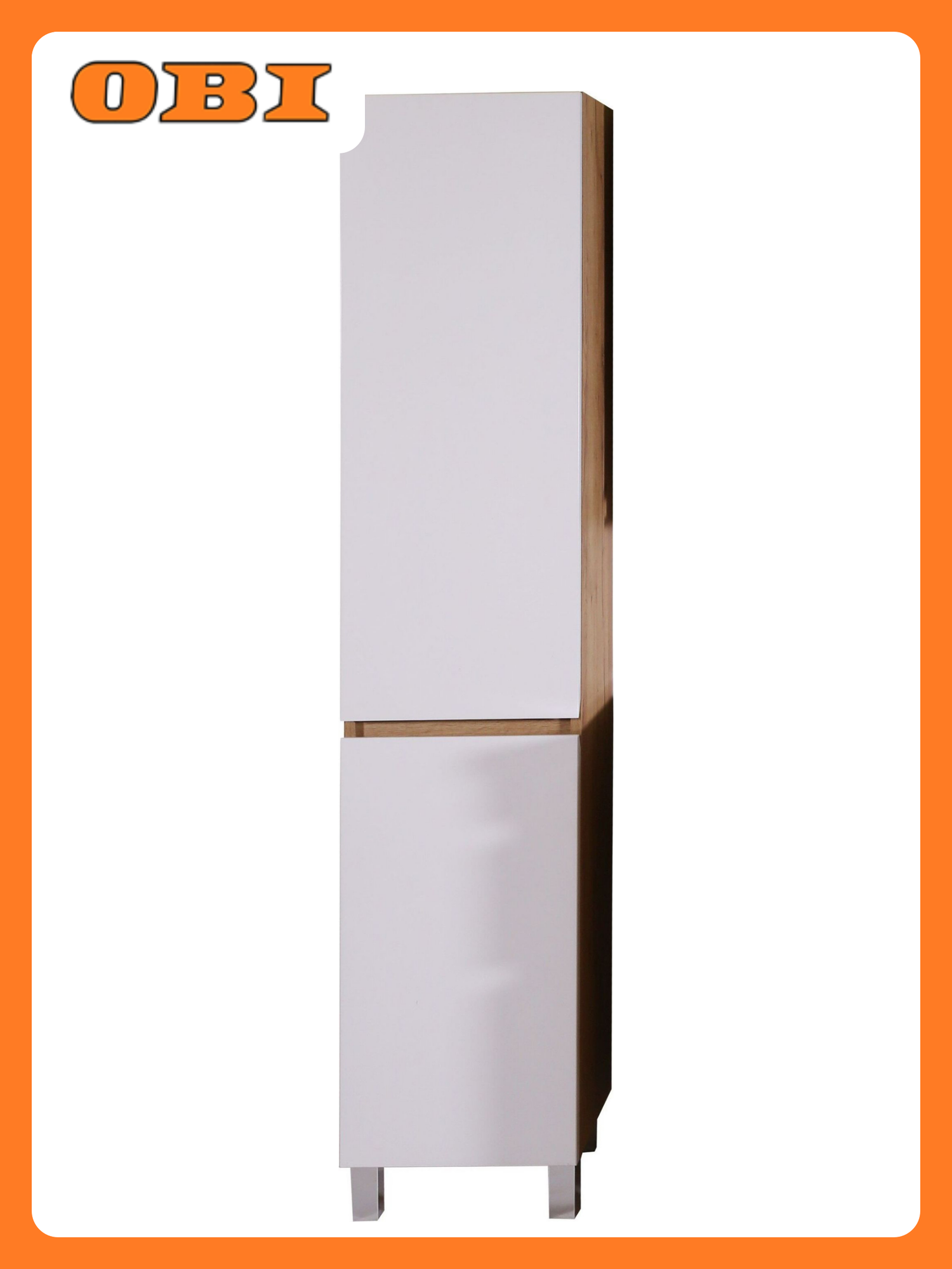 Шкаф-пенал АСБ-Мебель "Марко", напольный, распашные двери, ЛДСП, МДФ, белый дуб