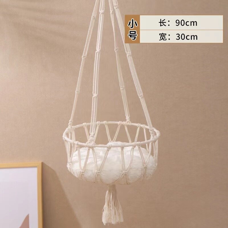 Белая кошачья подвесная кровать, 40 см внутренний диаметр, без подушки - простое подвесное гнездо для подоконников