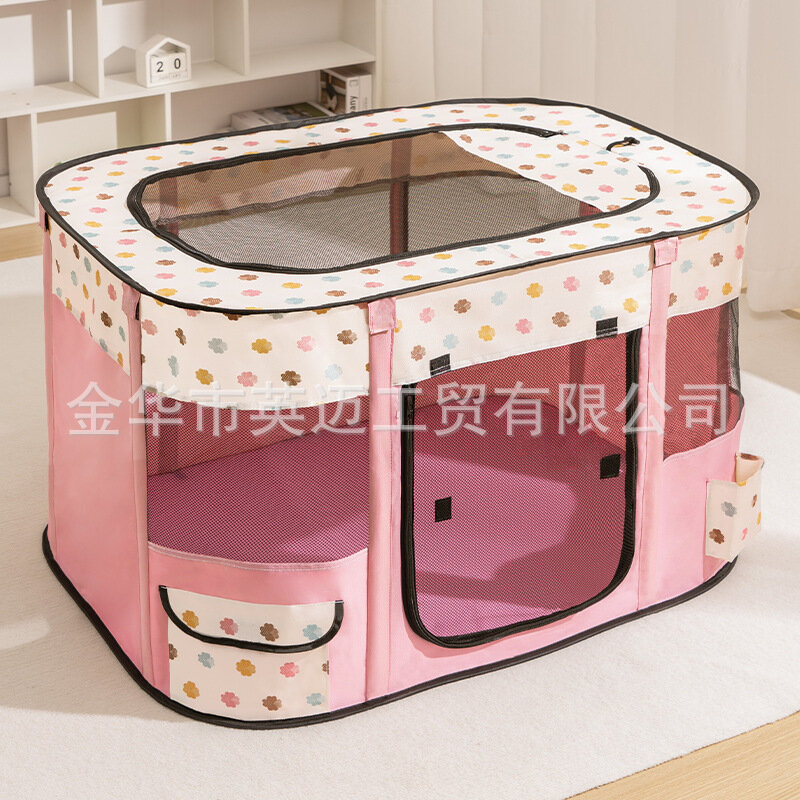 Складная клетка для кошек, забор для собак, гнездо для кошек, домашнее животное, палатка для кошек Розовая труба