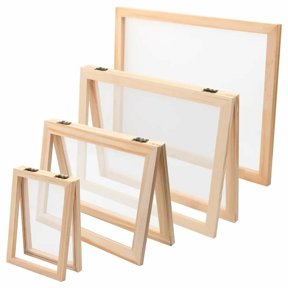 4 размера, набор, 3 шт. 2 в 1 экран (A4, A5, A6) + 1 шт. одиночная рамка (30x40 см) деревянная форма для DIY бумажных поделок