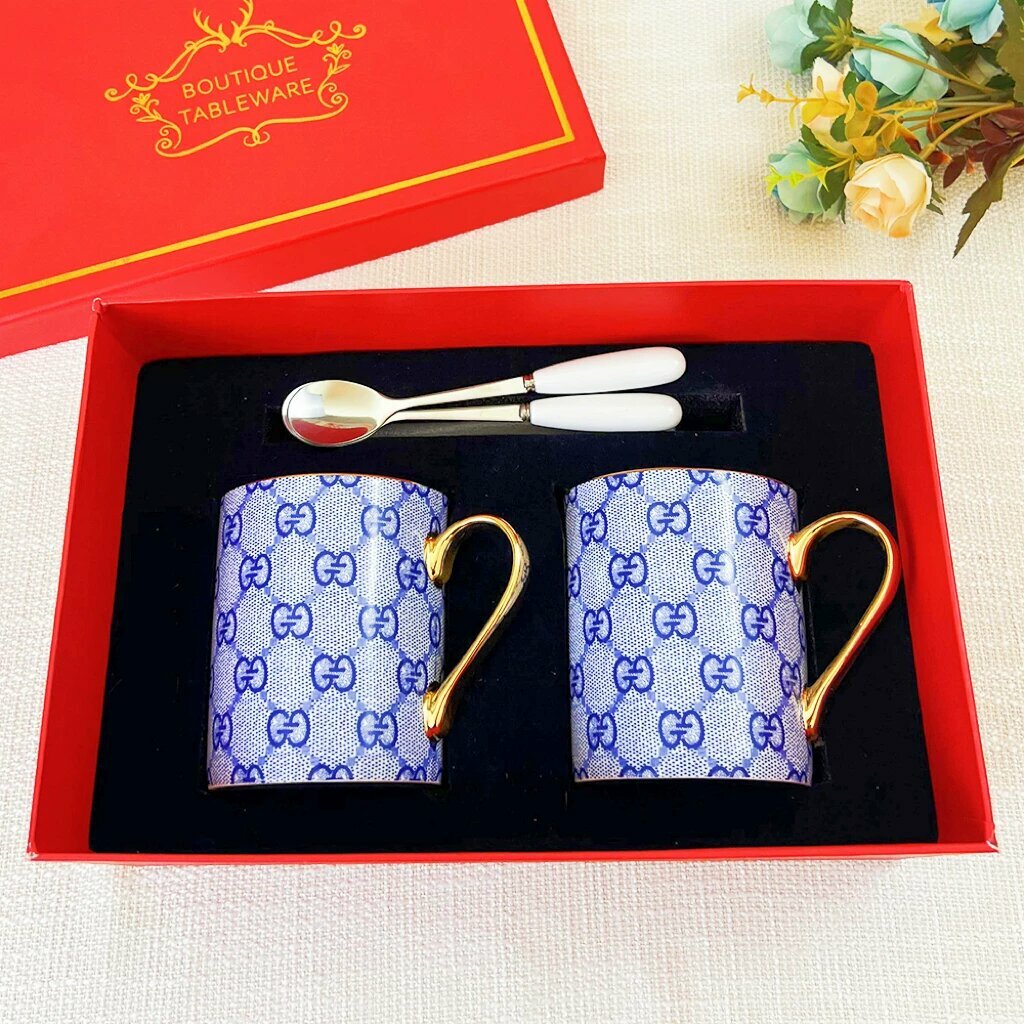 Британские керамические парные кружки в европейском стиле, чашки для воды, роскошные чашки для послеобеденного чая,