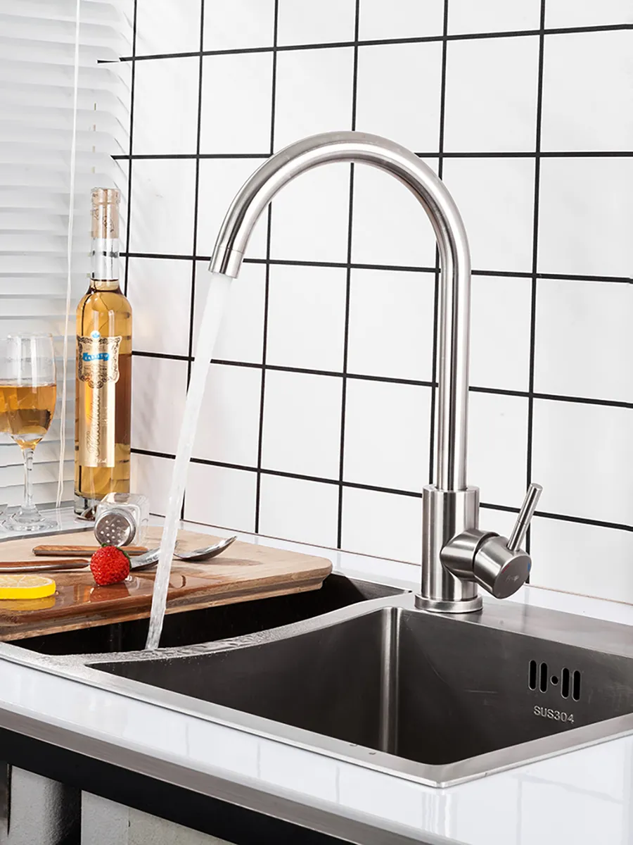 Смеситель для кухни (мойки) Frap F40899 нержавеющая сталь, сатин