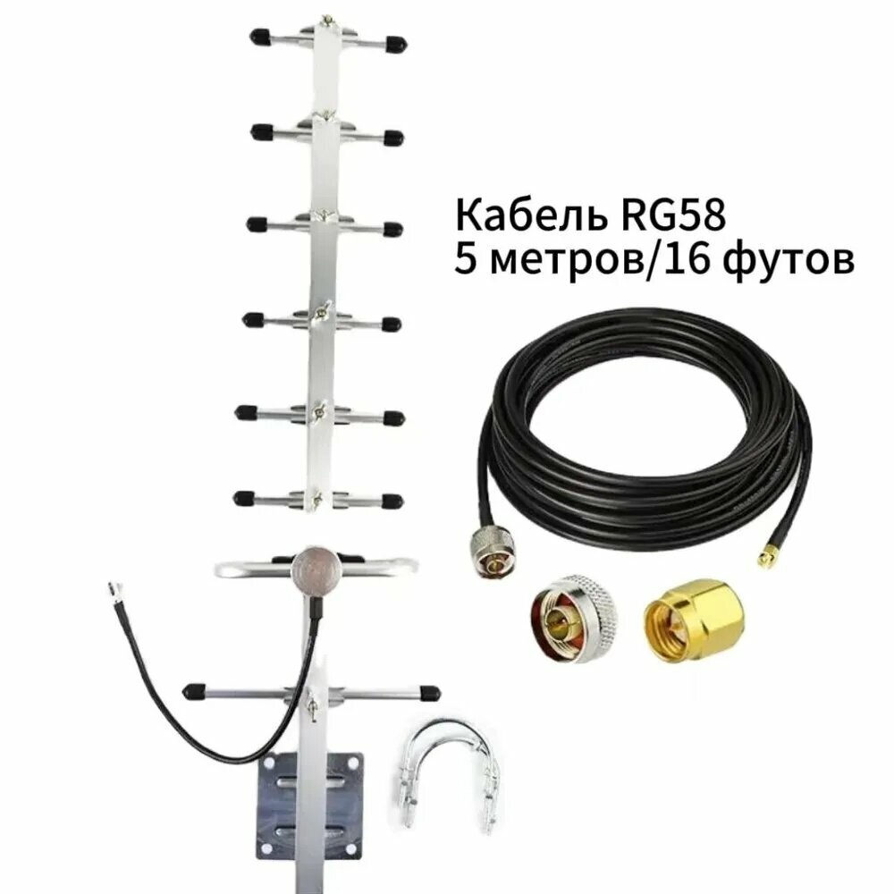 Антенна направленная Yagi 12 дБи 868 МГц для майнинга Helium (HNT) LoRaWAN, совместимость: RAK, Heltec, SenseCAP, Bobcat Крепления для антенн
