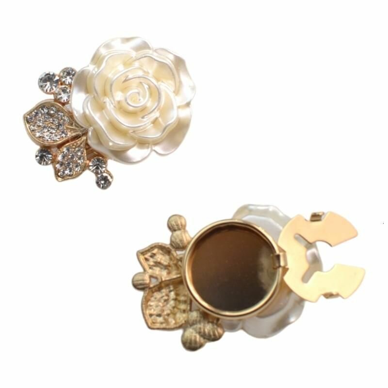 Женские накладки на пуговицы рубашки, манжеты с цветочным узором и сверкающими бриллиантами, золотые и серебряные манжеты, накладки на пуговицы рубашки (2 шт), Золото
