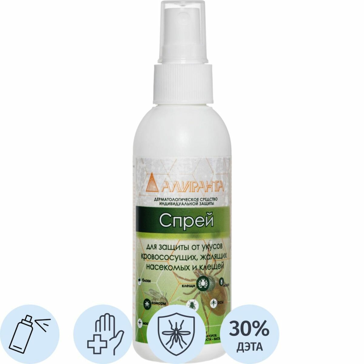 Спрей защитный Алиранта от укусов кровососущих насекомых, 100мл (30002)