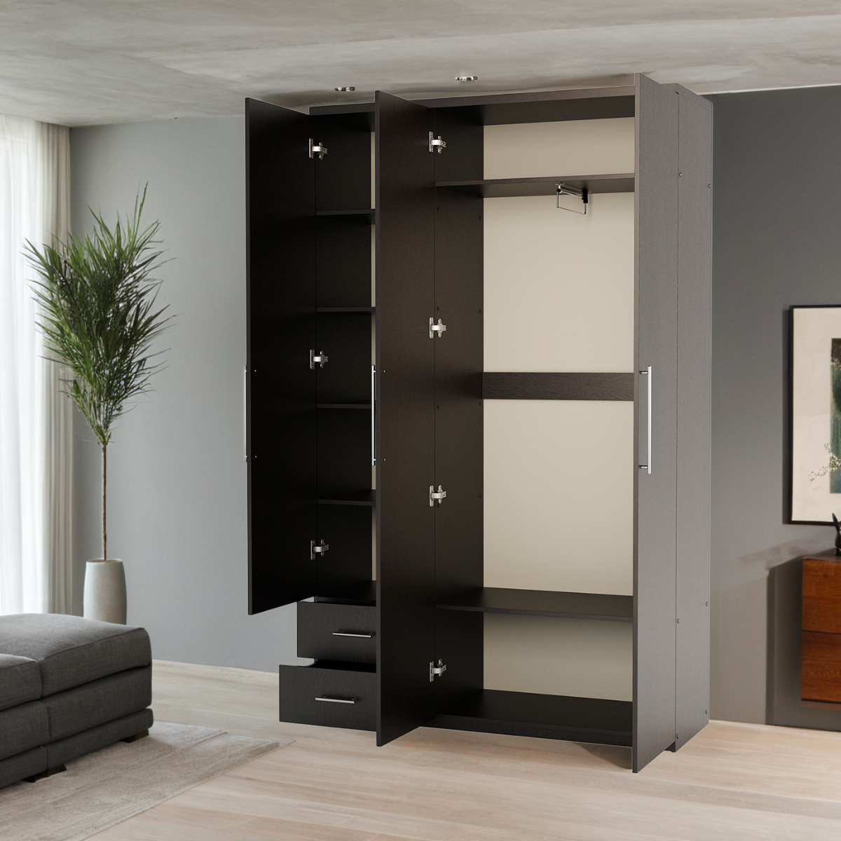 Шкаф трехдверный Ритм МКЯ-32/1 распашной 120х45х240 см Венге