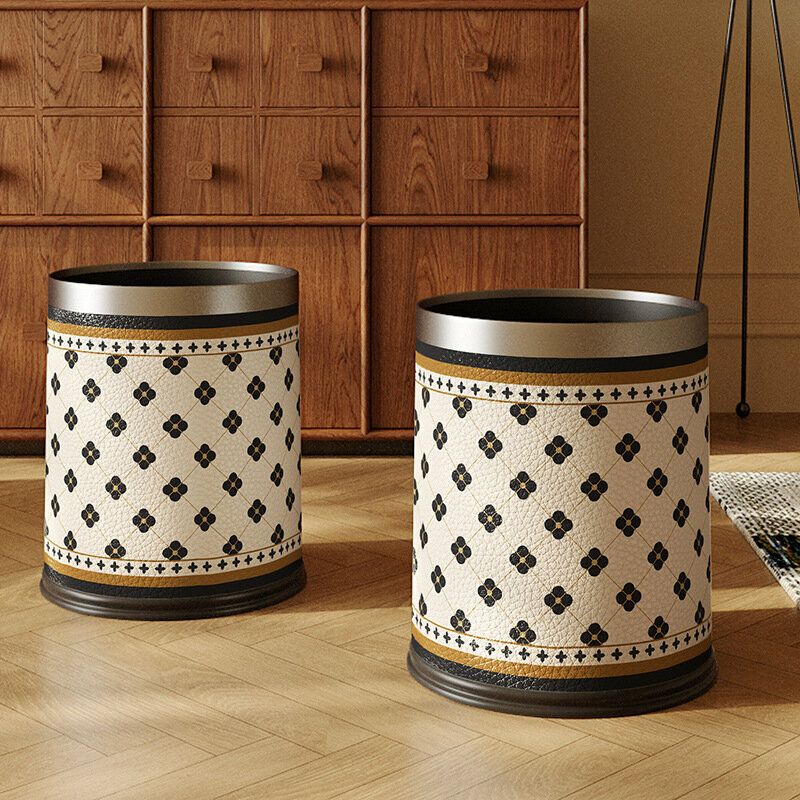 【ХИТ 2025】Кожаный мусорный бак в американском стиле — Элегантный антизапах для гостиной и спальни!