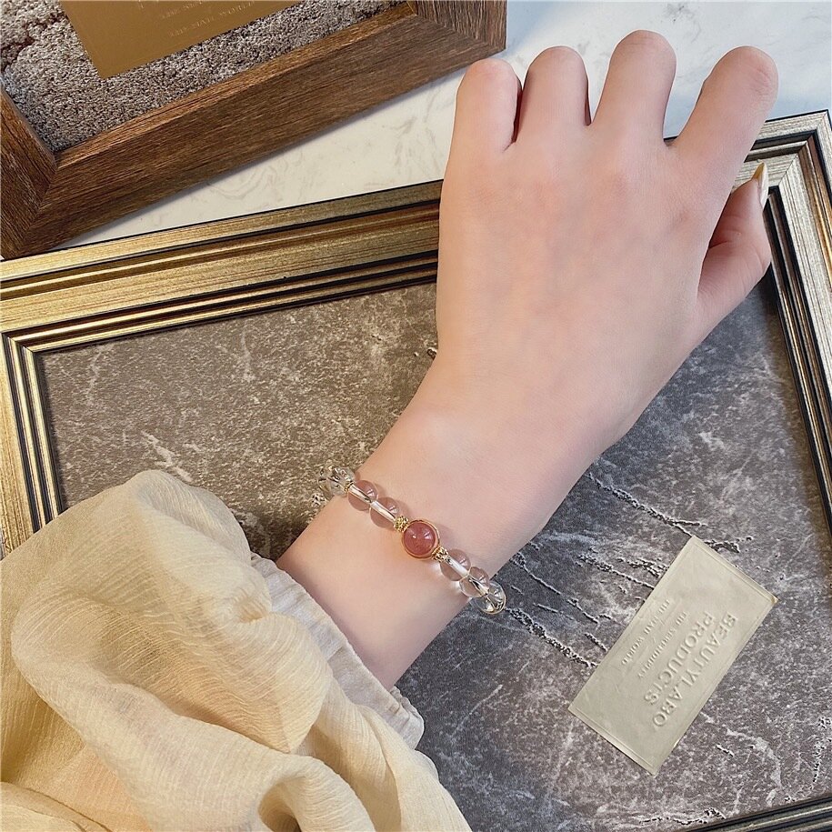 YM Mall Браслеты из бусин Халцедон белый Унисекс Чистота энергии