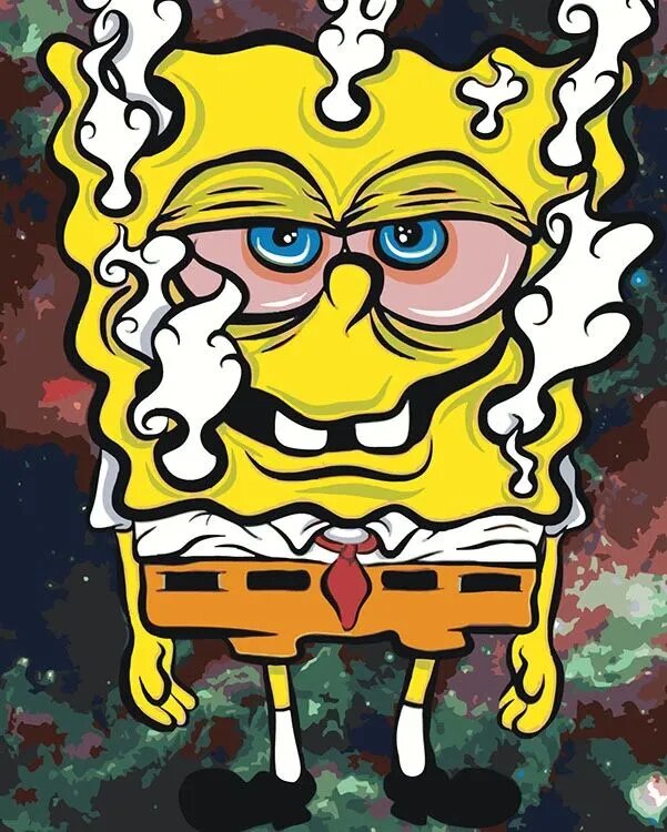 Алмазная Картина "Губка Боб Квадратные Штаны" 40х50 См Алмазная Вышивка / Картина Стразами Подарков