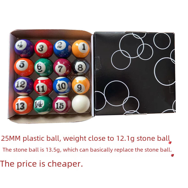 25mm пластиковые бильярдные шары для детей черный восемь мини бильярдные шары маленькие игрушки для бильярда запчасти для бильярда (пластиковый бильярдный шар 32mm) 16 шаров в наборе 200 шаров в коробке диаметр 25.4mm