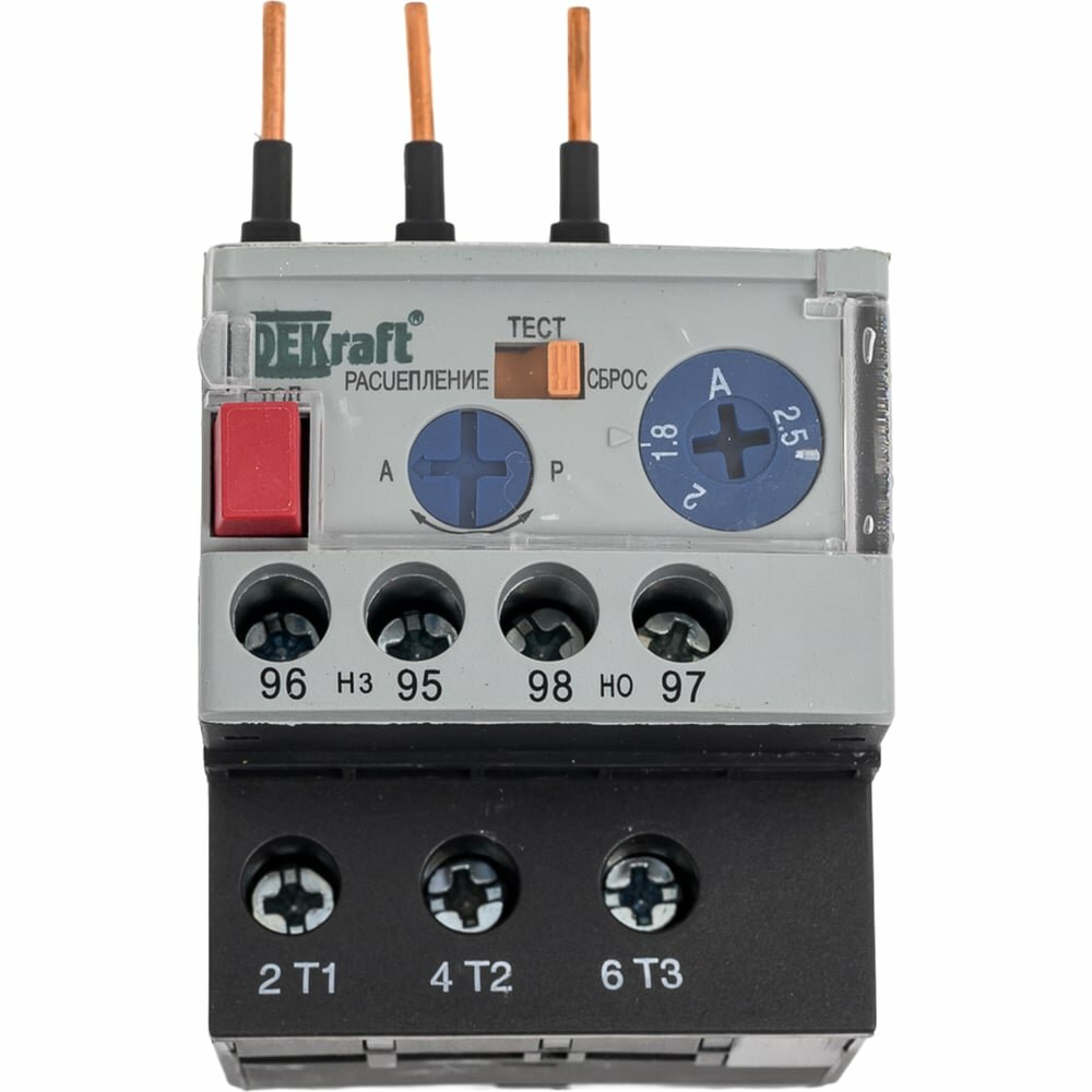 Электротепловое реле для контактора Dekraft РТ-03 для конт. 09-18А 1.80-2.50АВ