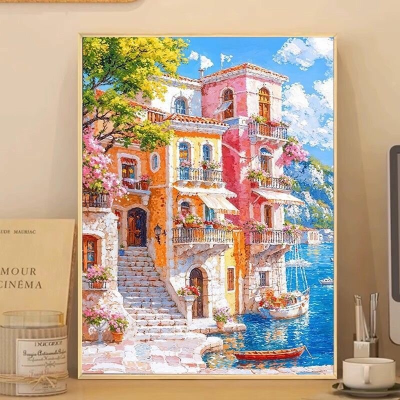 Эксклюзивный набор для создания вышивки крестиком Стильный город 40х50 см 11CT 3 нити, без рамки