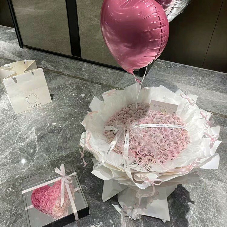 Роскошный вечный цветок, искусственный мыльный цветок, подарок в стиле балета Qixi для девушки, букет роз с бантом, манта роза