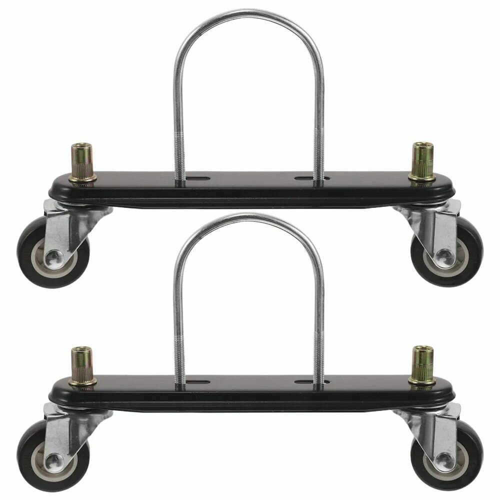 Универсальные черные колеса со стойкой из железа и пластика для электрических обогревателей, 2 шт