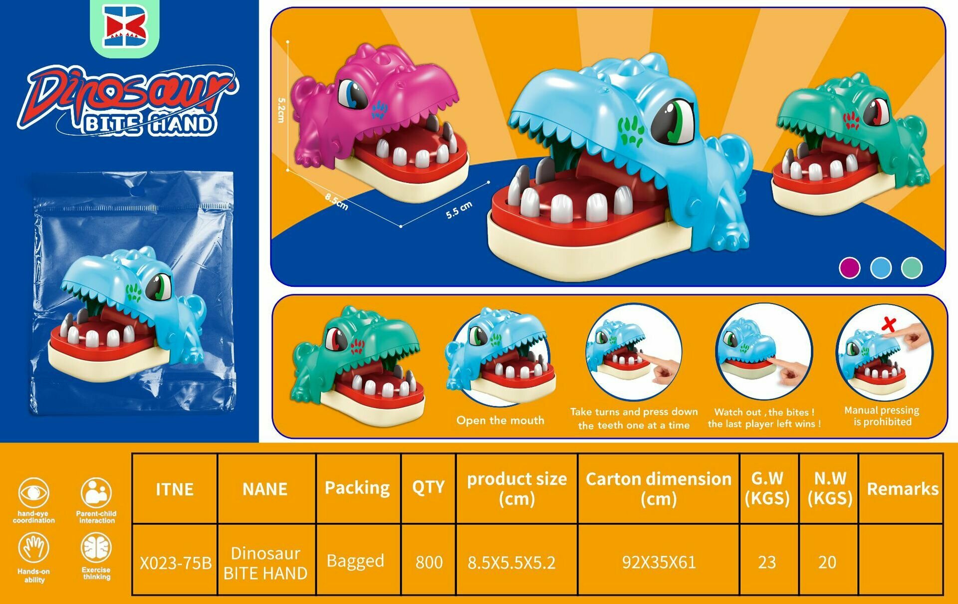 Большой рот крокодил игрушка большой динозавр кусает палец акула трюк детские декомпрессионные игрушки оптом