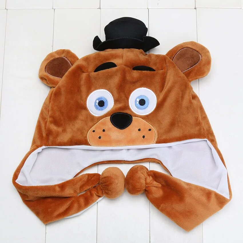 Коричневая шапка-капюшон Freddy плюшевая