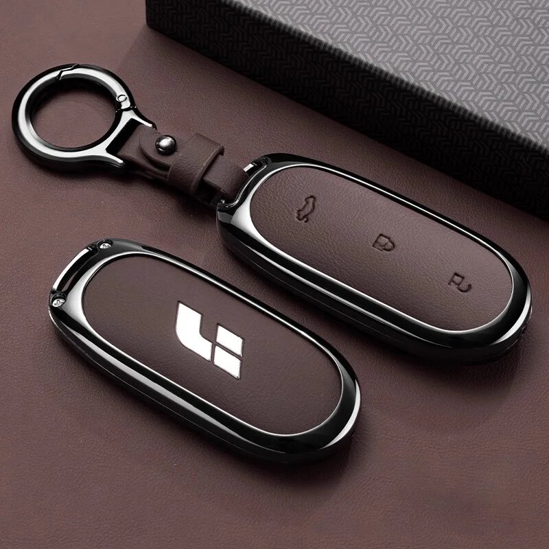 Чехол для автомобильного ключа Lixiang LEADING IDEAL L7 L8 L9 2025 Li Auto Smart Remote Holder Брелок Сумка Защитная оболочка Аксессуары Style 10-Brown-1PC