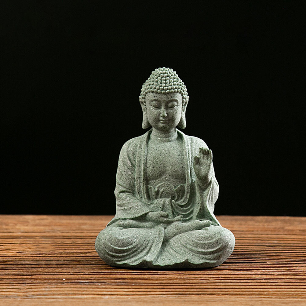 Статуэтка Будды в ретро стиле, серого цвета, для аквариума, 12x8 см