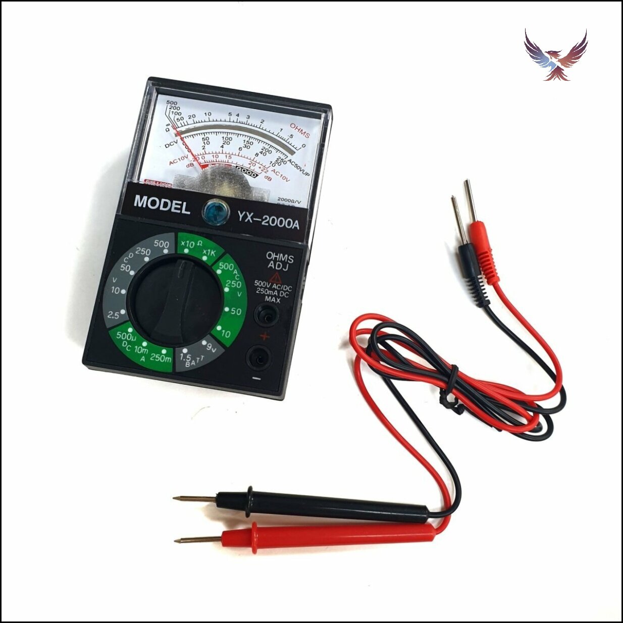 Мультиметр YX2000A, аналоговый, стрелочная шкала, подсветка, IP52