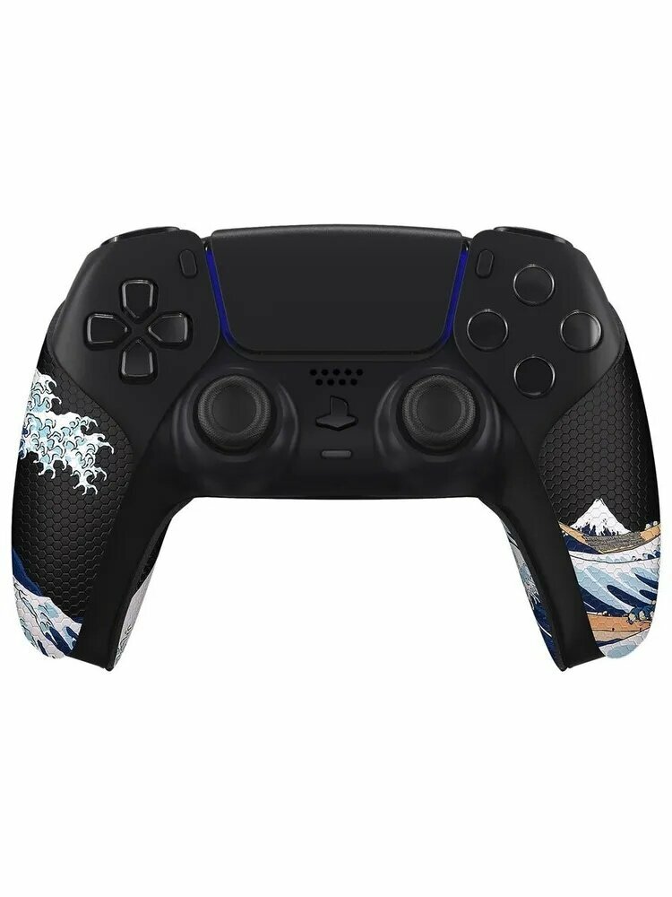 PlayVital Наклейки противоскользящие для геймпада PS5, улучшенный хват, Большая волна в Канагаве
