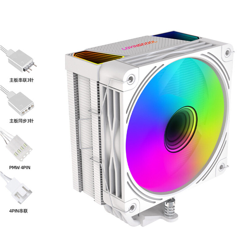 Кулер для процессора с 6 медными трубками, бесшумная воздушная охлаждающая башня, двойной вентилятор, высокопроизводительный вентилятор для процессоров Intel