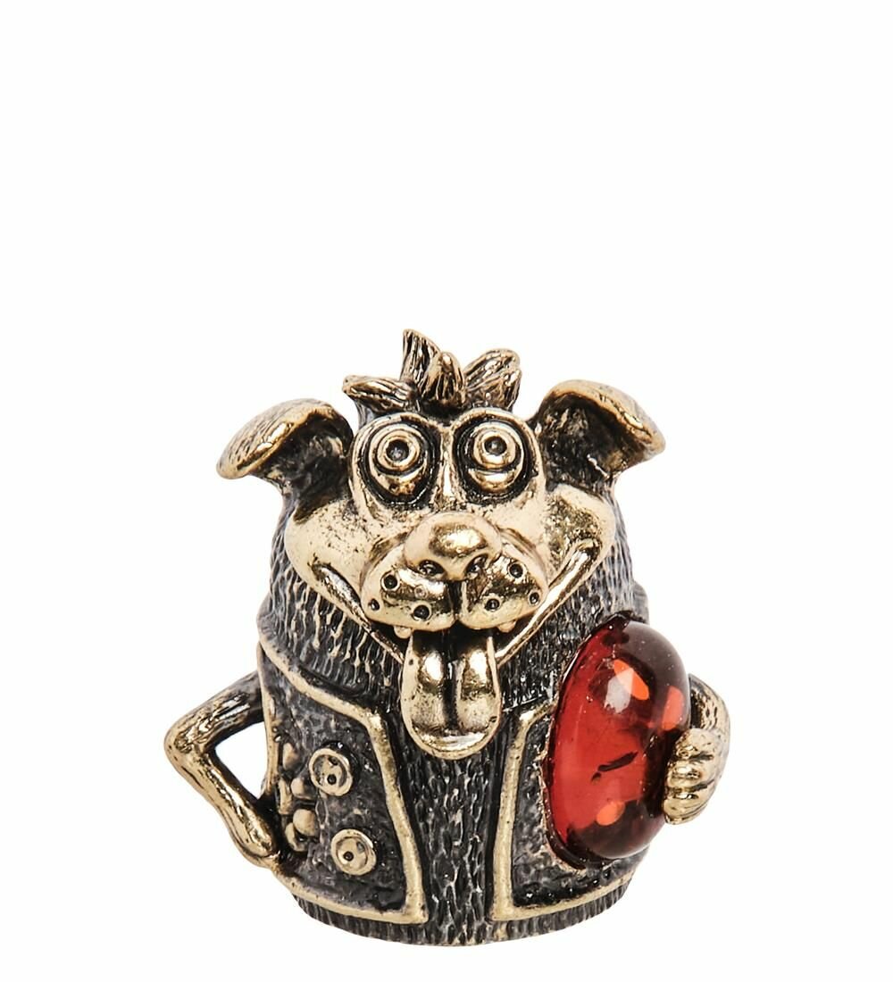 Фигурка Колокольчик-Барбоскин (латунь, янтарь) A2087862 Народные промыслы, бронзовый