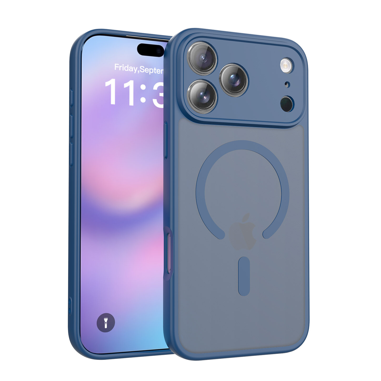 Чехол для Apple iPhone 17 Pro Max / Айфон 17 Про Макс, soft touch, накладка, поликарбонат (PC), защита камеры, ударопрочный, усиленные углы, Apple, Apple iPhone 17 Pro Max, blue,