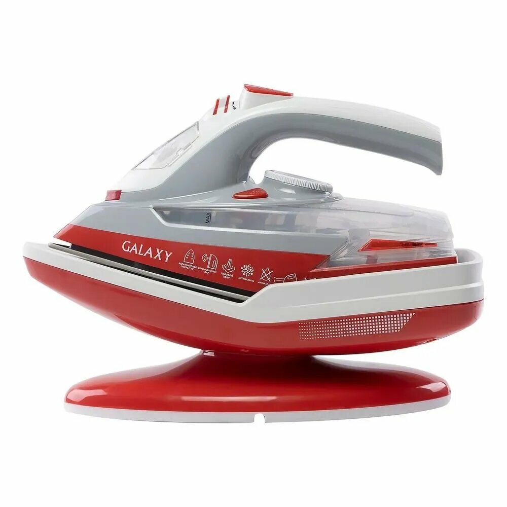 Утюг для одежды беспроводной HOME TIME EL-2061: керамическая подошва, объем 320 мл, паровой удар.
