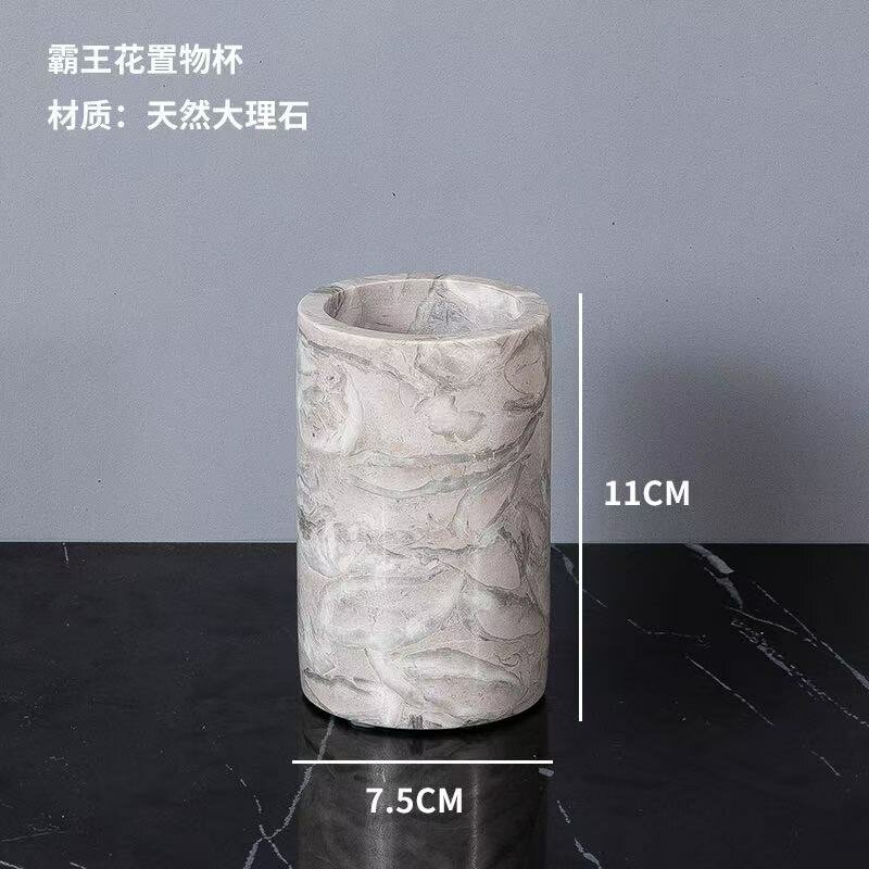 Набор аксессуаров для ванной из натурального мрамора ，Стакан для зубной щетки, 1 шт.