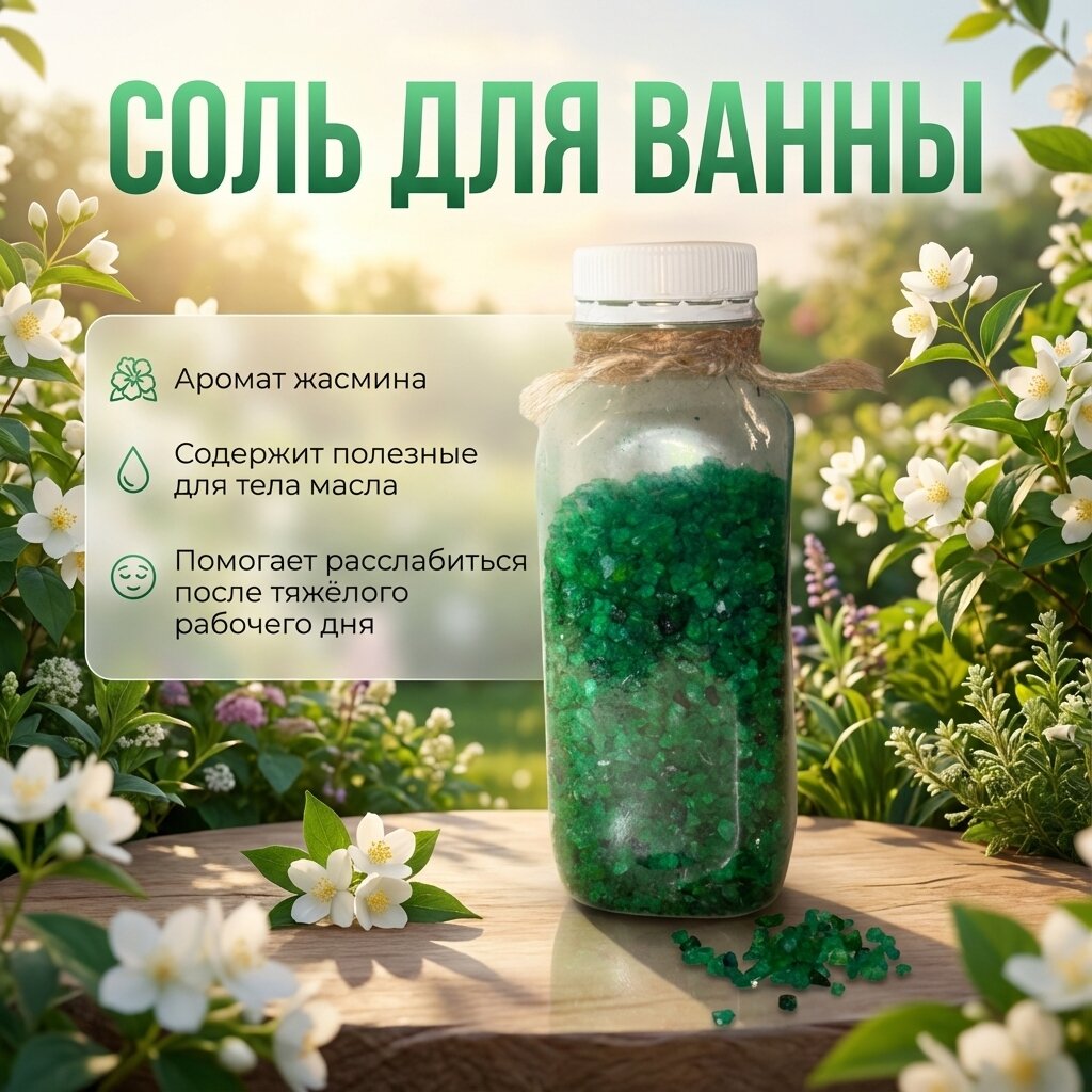 Соль для ванны Ritú, с ароматами, со вкусом, жасмина, 150 мл