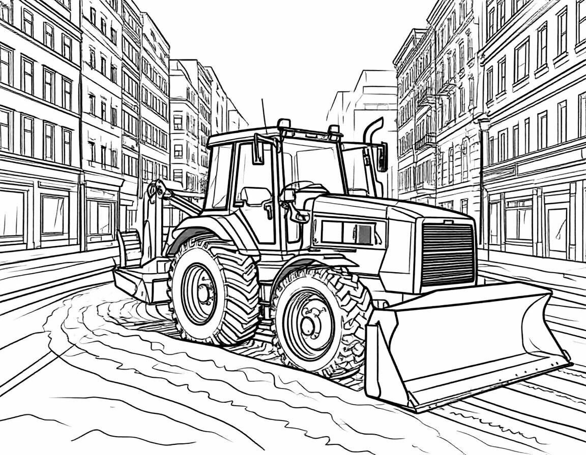 Набор детских раскрасок "Снегоуборочная техника", плотная бумага формата А4, 10 шт, от 1 года