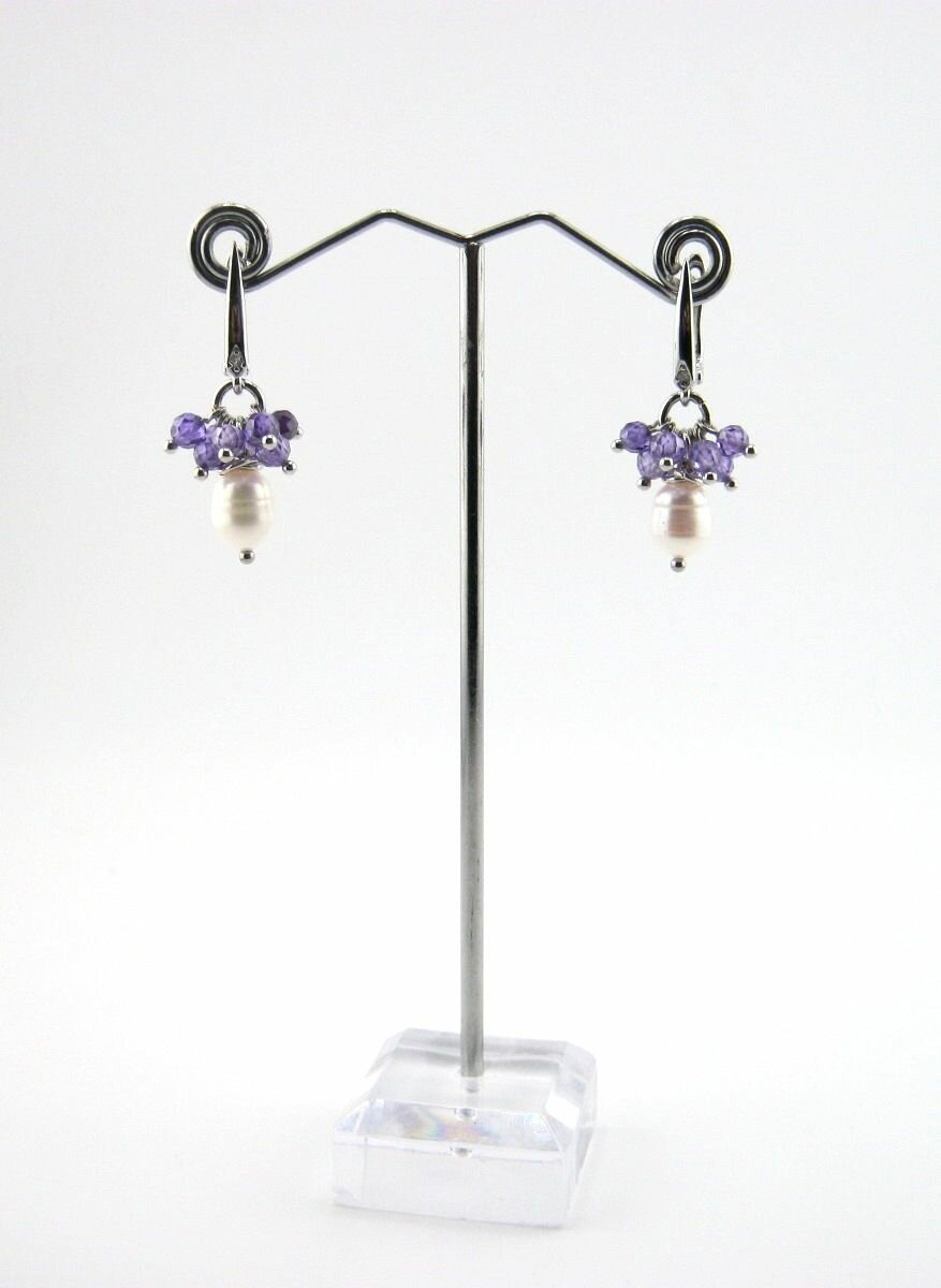 Серьги, фианит, искусственный камень