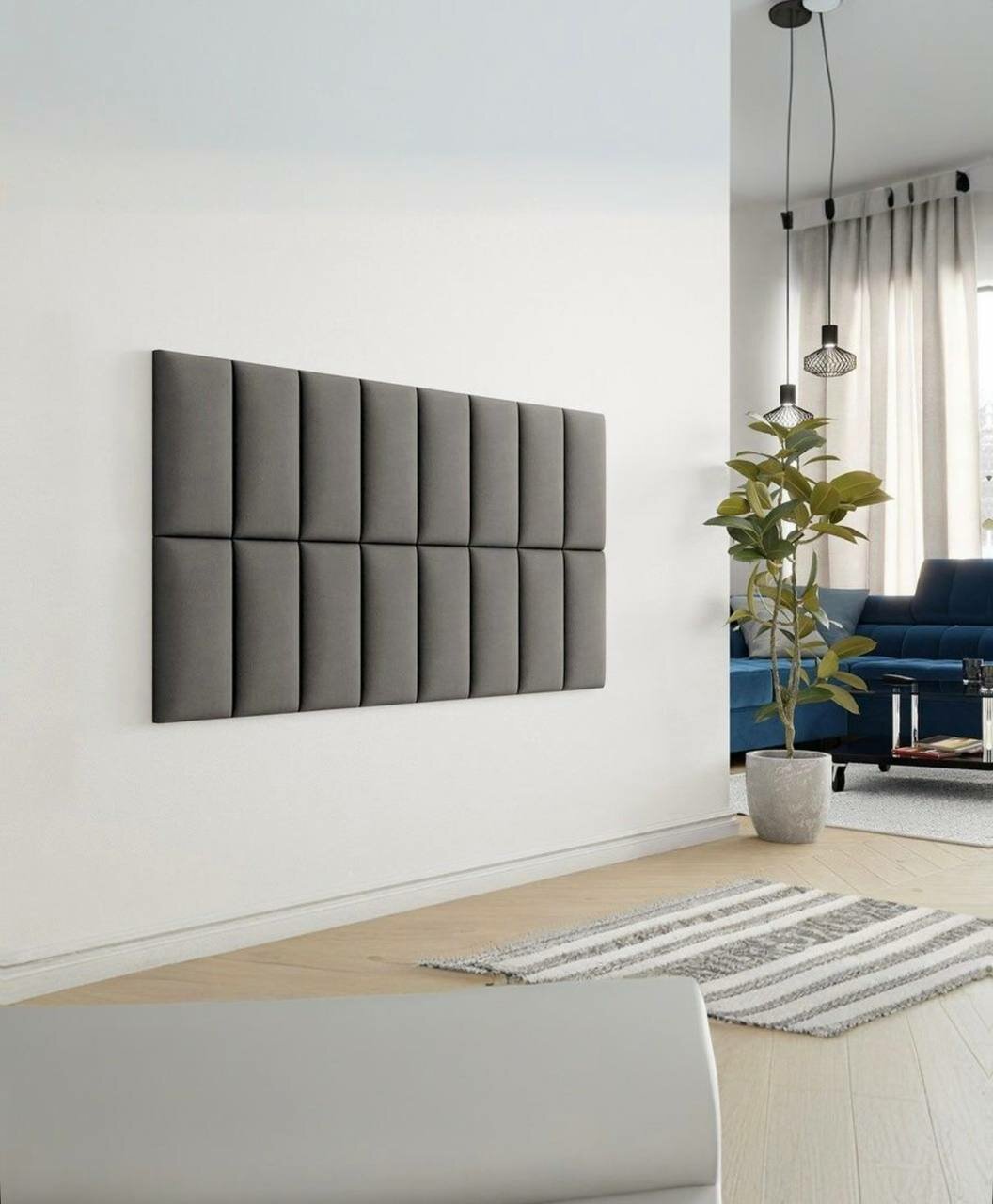 Мягкие панели; Стеновая панель; Изголовье для кровати 20х40см, 2 шт в комплекте