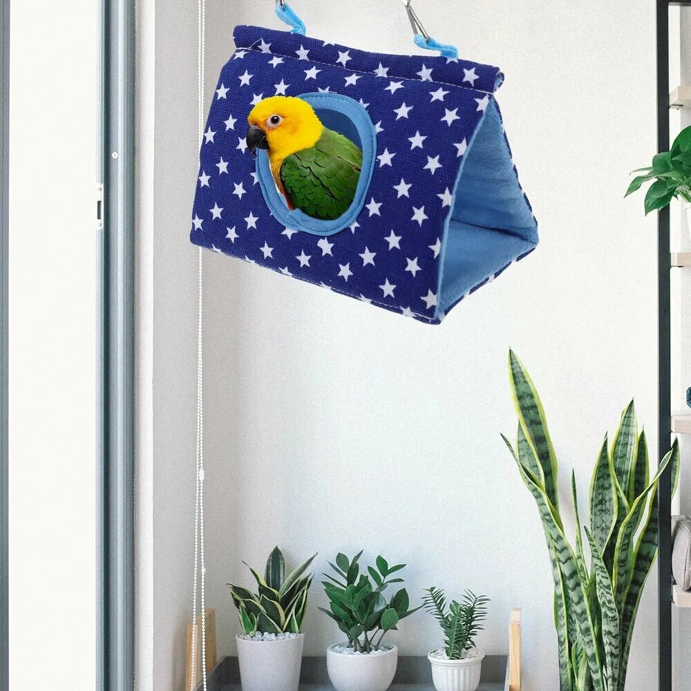 Висячий домик для птиц, попугаев, корелл, плюшевый гамак-кровать