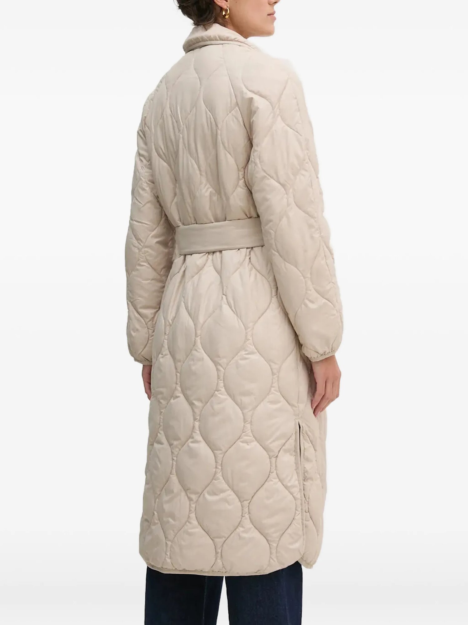Пальто Oui Belted quilted coat, размер 42, разноцветный — фото 1