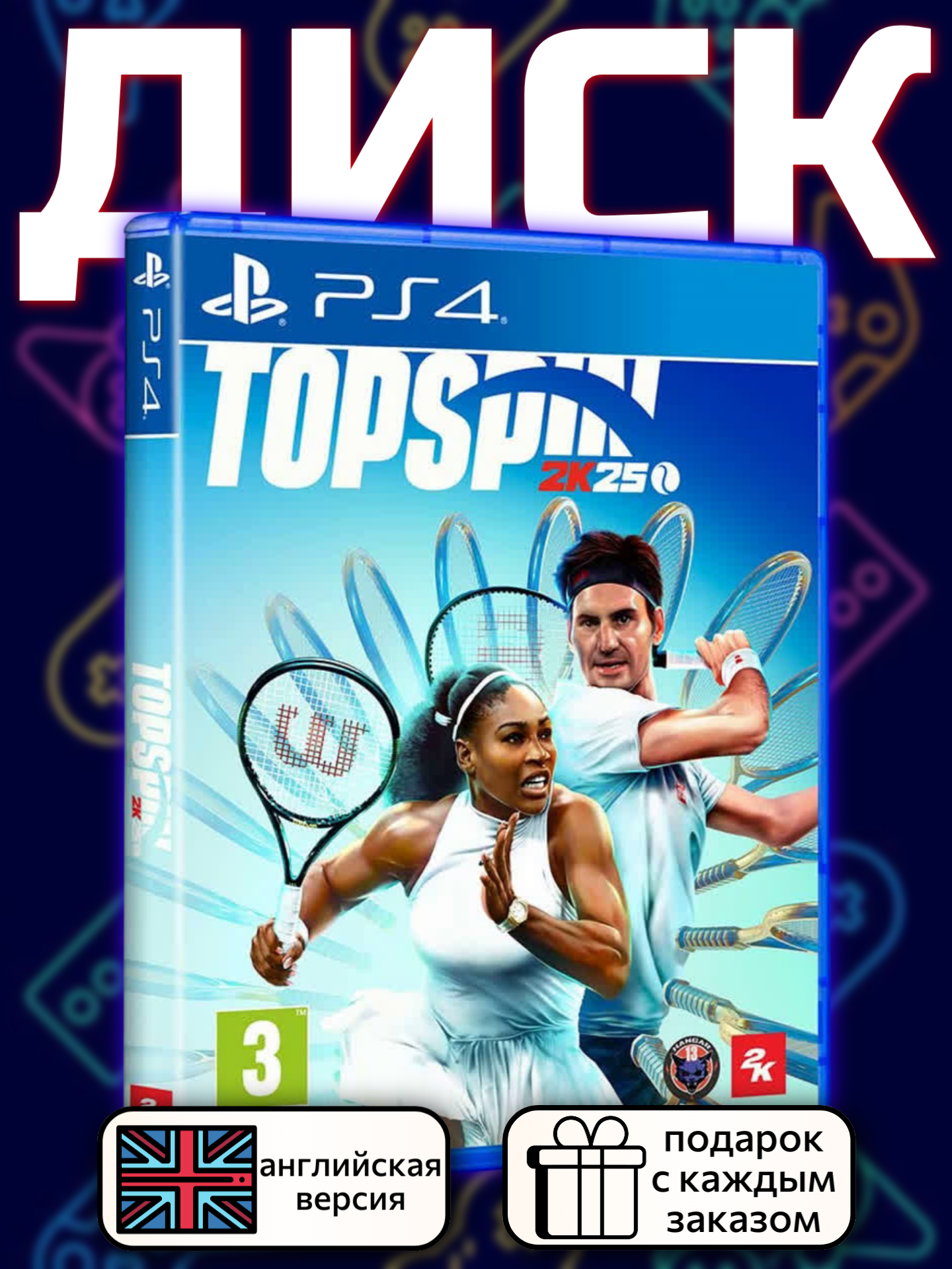 Игра Topspin 2K25, для PlayStation 4, английская версия, лицензионная версия