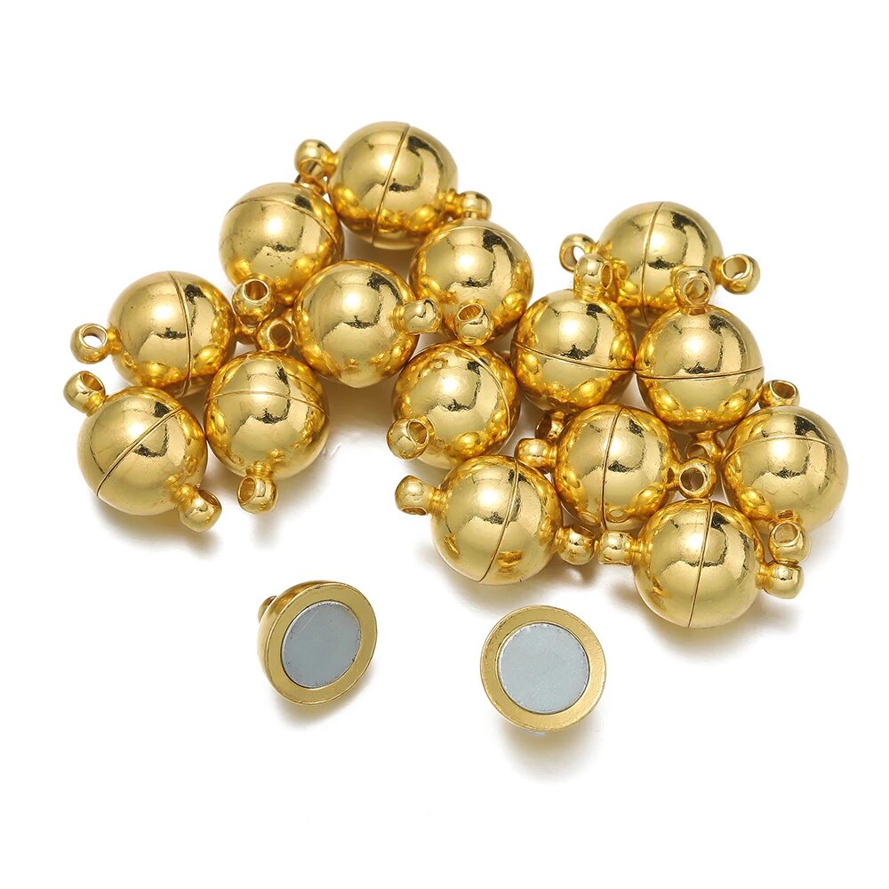 Металлические магнитные соединители для бижутерии 6/8/10 мм 8mm, Gold