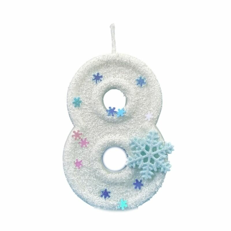 Цифровая свеча для торта на день рождения winter Snowflake Candle-8