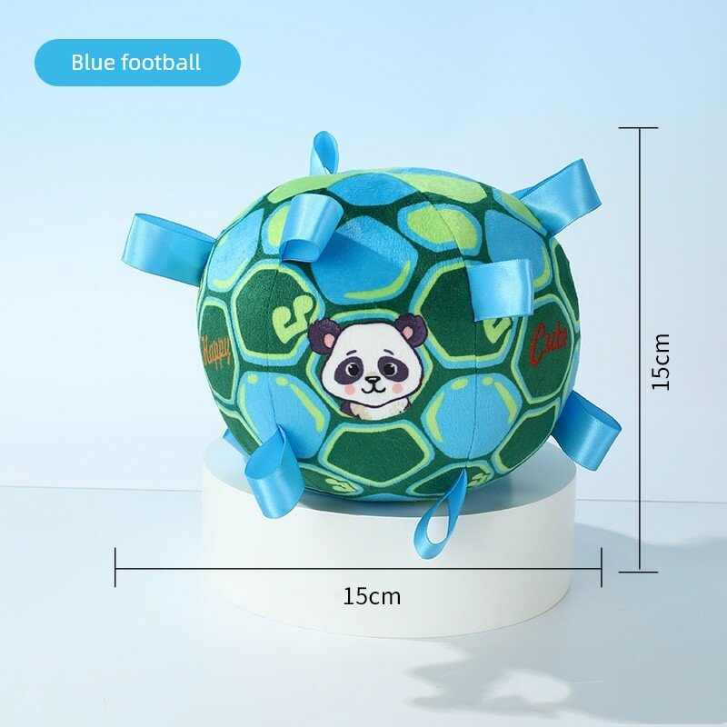 Синяя футбольная игрушка-мяч с звуком для собак, 15 см диаметр, устойчивый к жеванию для мелких питомцев