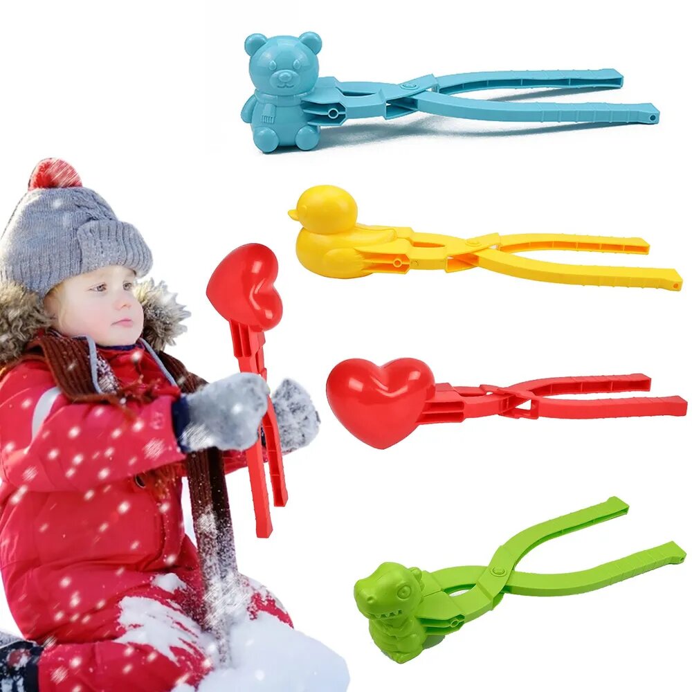Детские зимние игрушки для снега на открытом воздухе, 4 штуки для борьбы со снежками