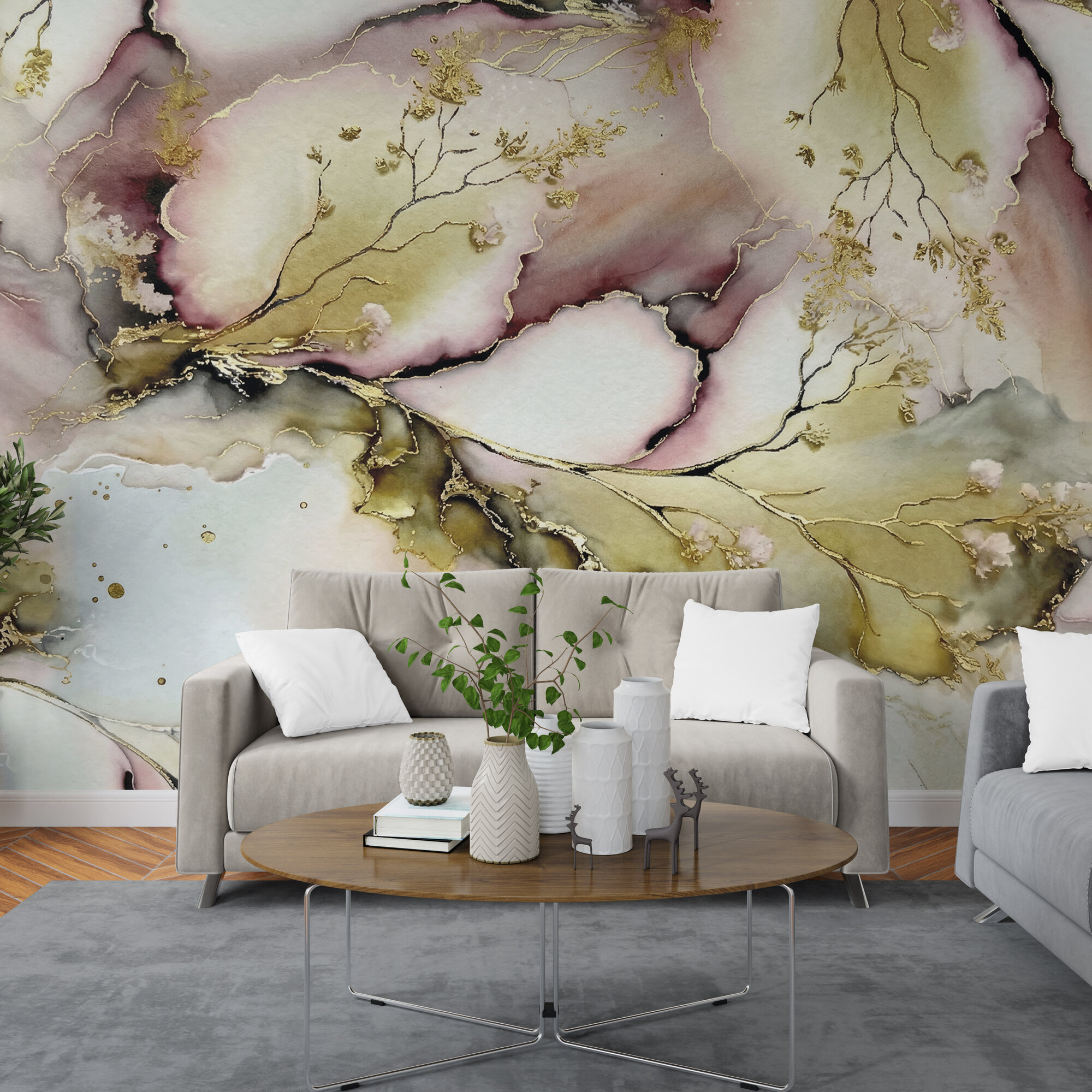 Гибкий мрамор Marmory "Tsubaki", бесшовная укладка, 142 см x 285см