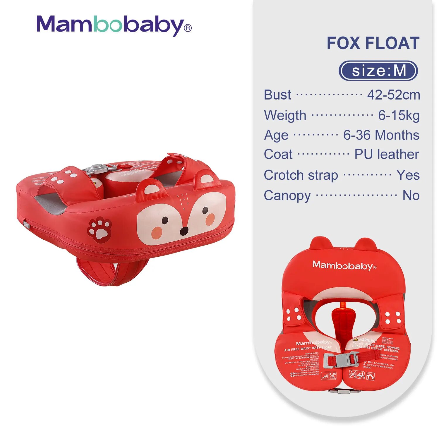 Детские поплавки Mambobaby VIP Красный, Red fox Float
