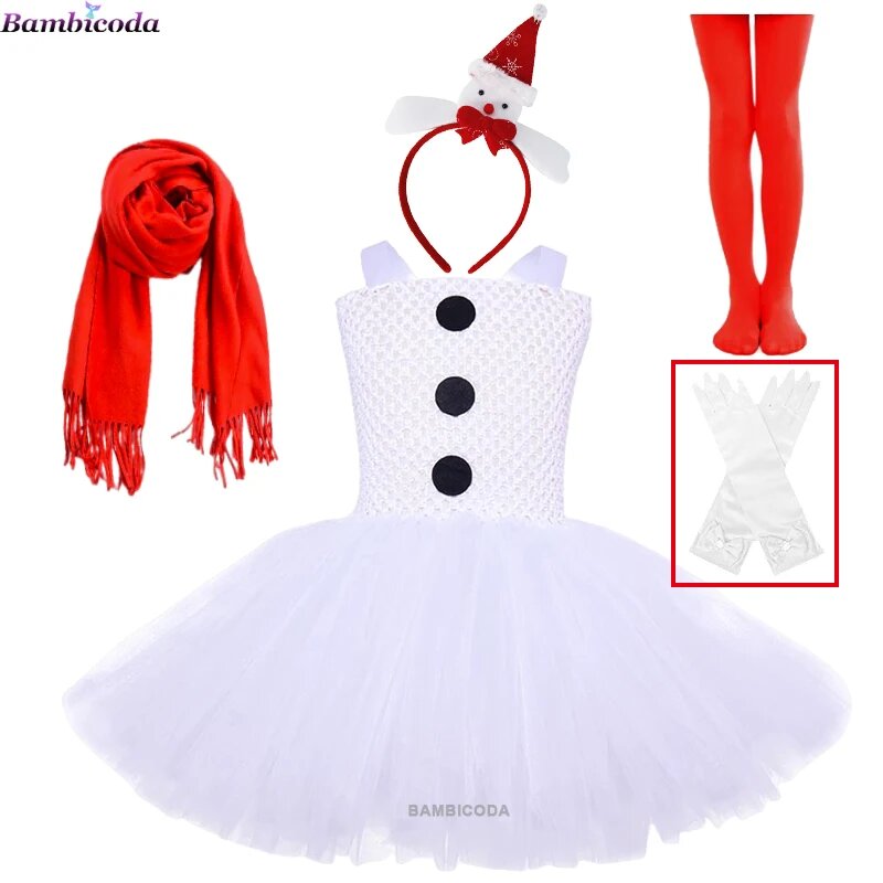 Костюм снеговика BAMBICODA для девочек 3-10 лет M(4-5Y), a5