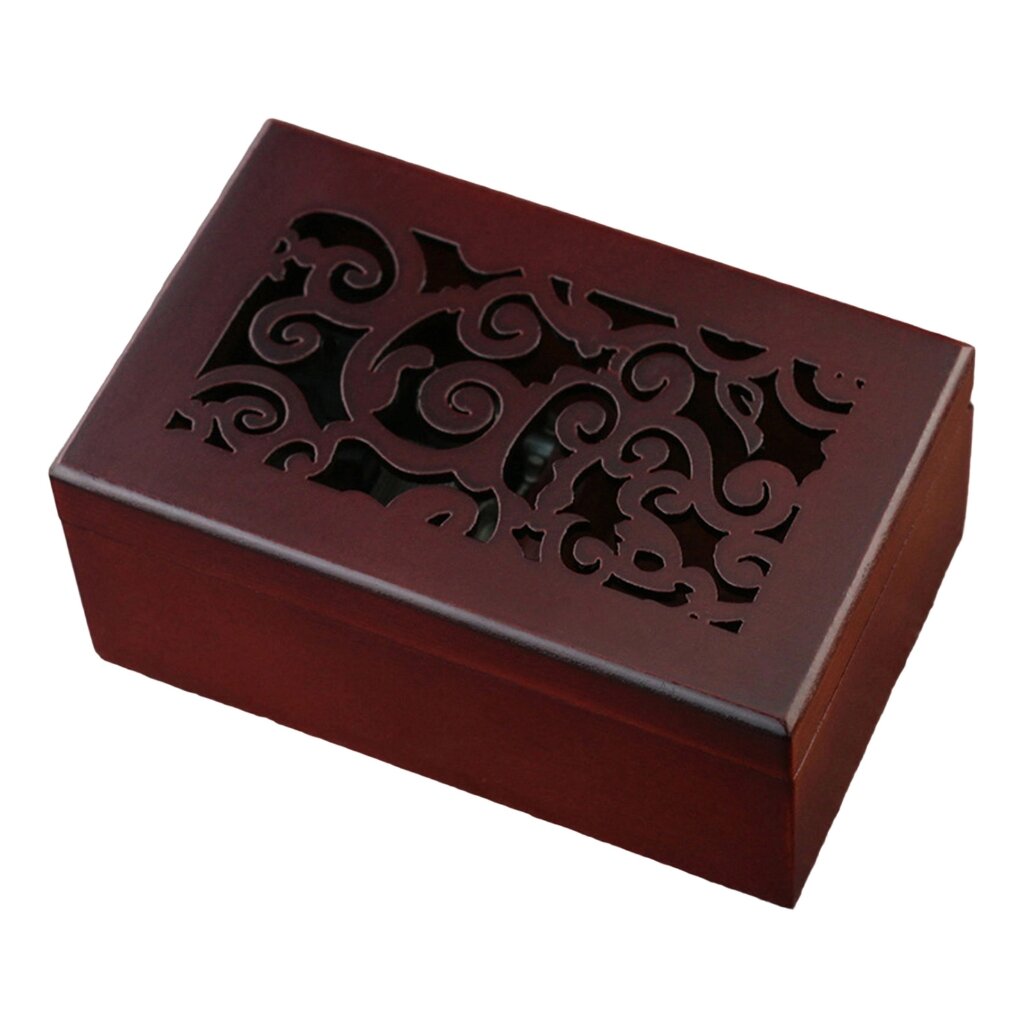 Музыкальная Шкатулка "Kanon" С Полым Заводным Механизмом, Деревянная Музыкальная Шкатулка Для Ювелирных Изделий-Красный