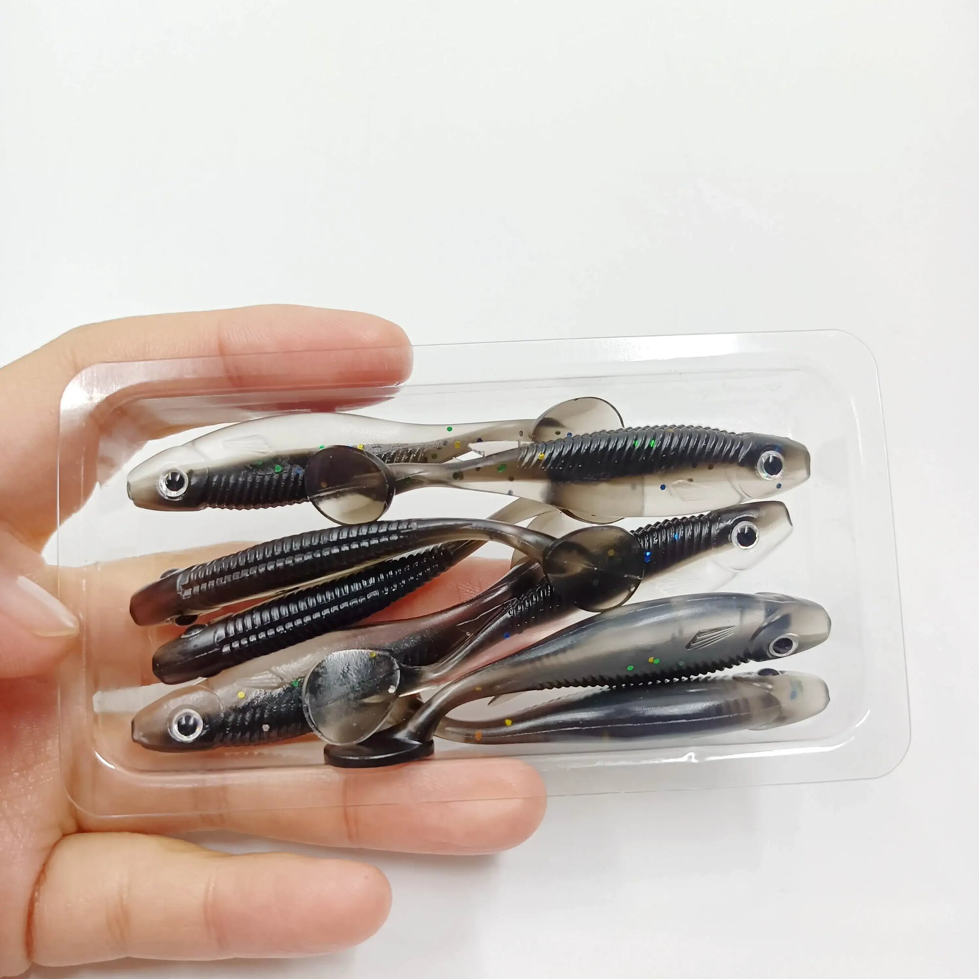 Мягкие воблеры DUODUOYU 8 шт, Цвет: 8pcs LSZ12 hei
