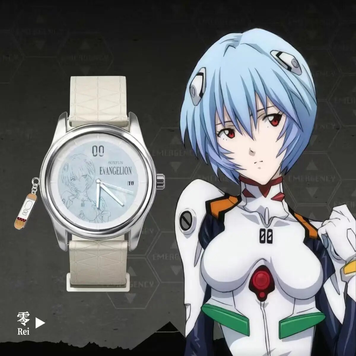 Часы Evangelion Rei с белым ремешком, цвет 03