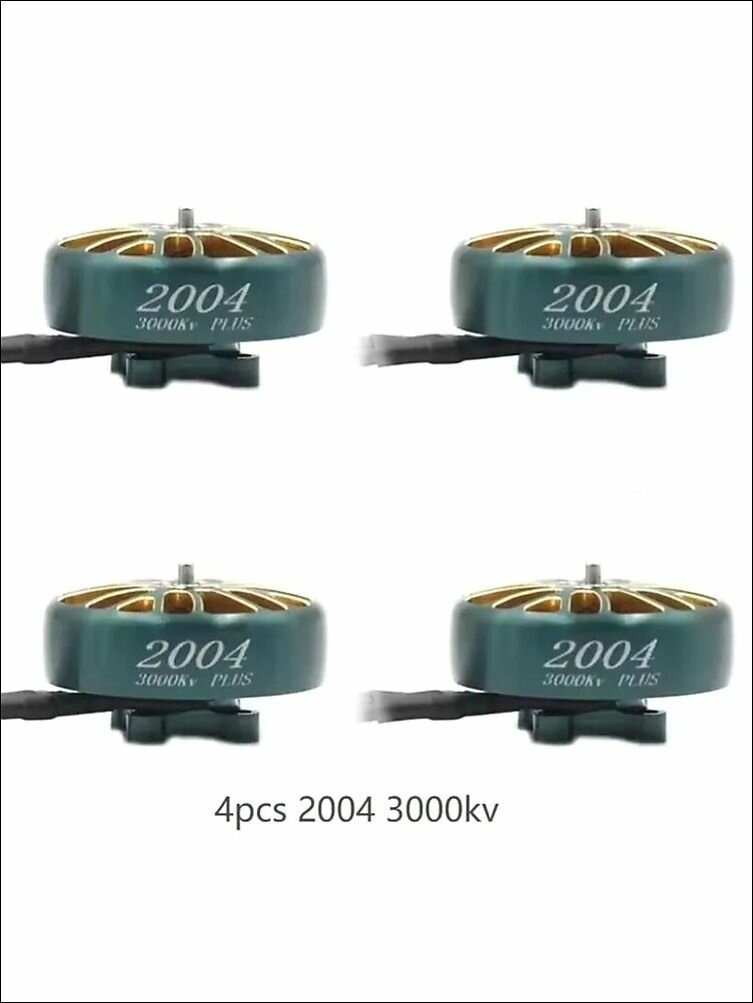 Короткий поисковый заголовок Безщеточные двигатели 2004 PLUS 3000KV, набор 4 штуки для FPV дрона 3-6S