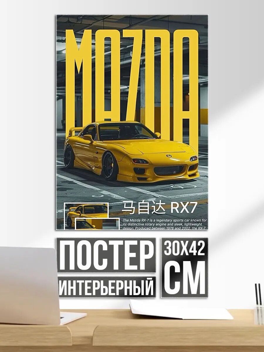 Плакат постер Mazda RX7